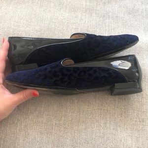 Giorgio Armani | Shoes | Giorgio Armani Black And Blue Leopard Flats ...